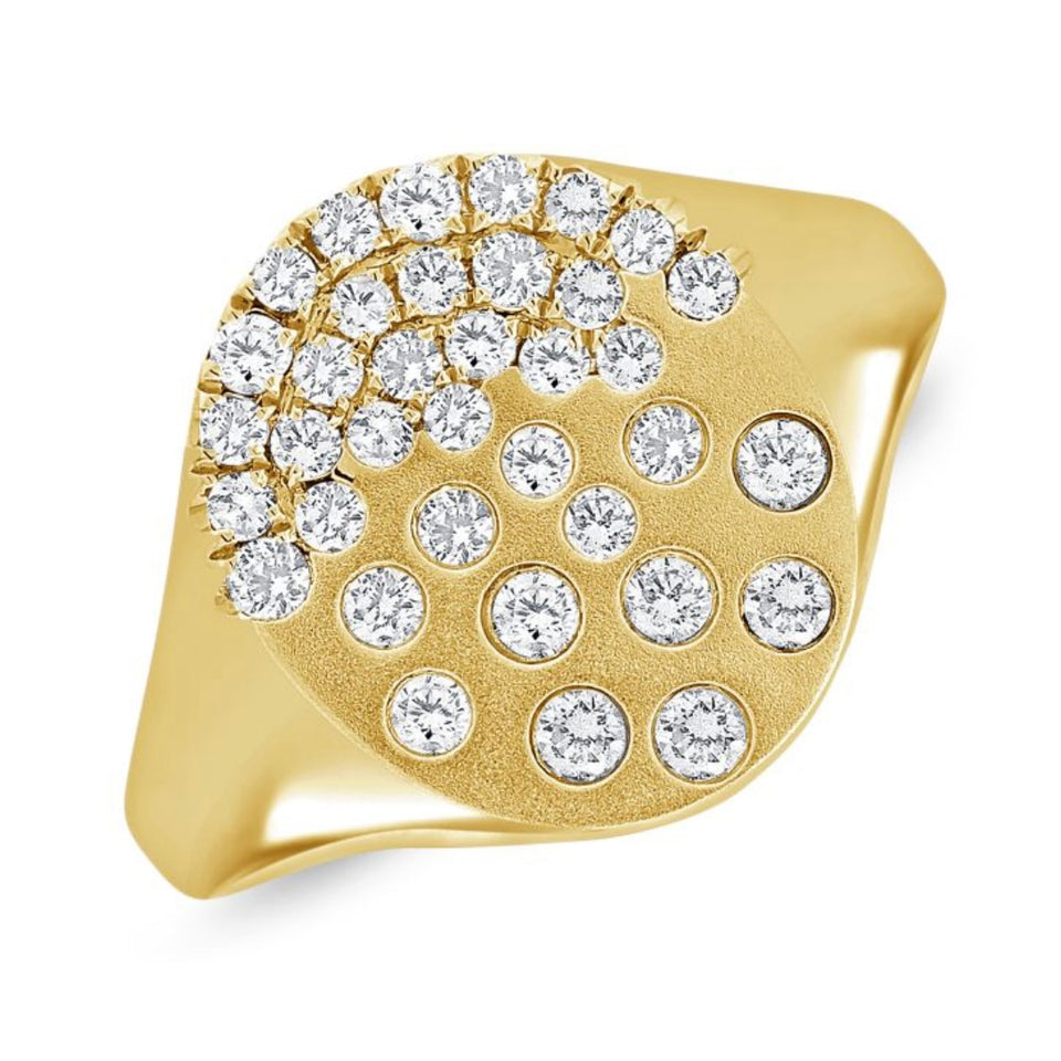 Scattered Oval Diamond Confetti Signet Ring – 770FJ