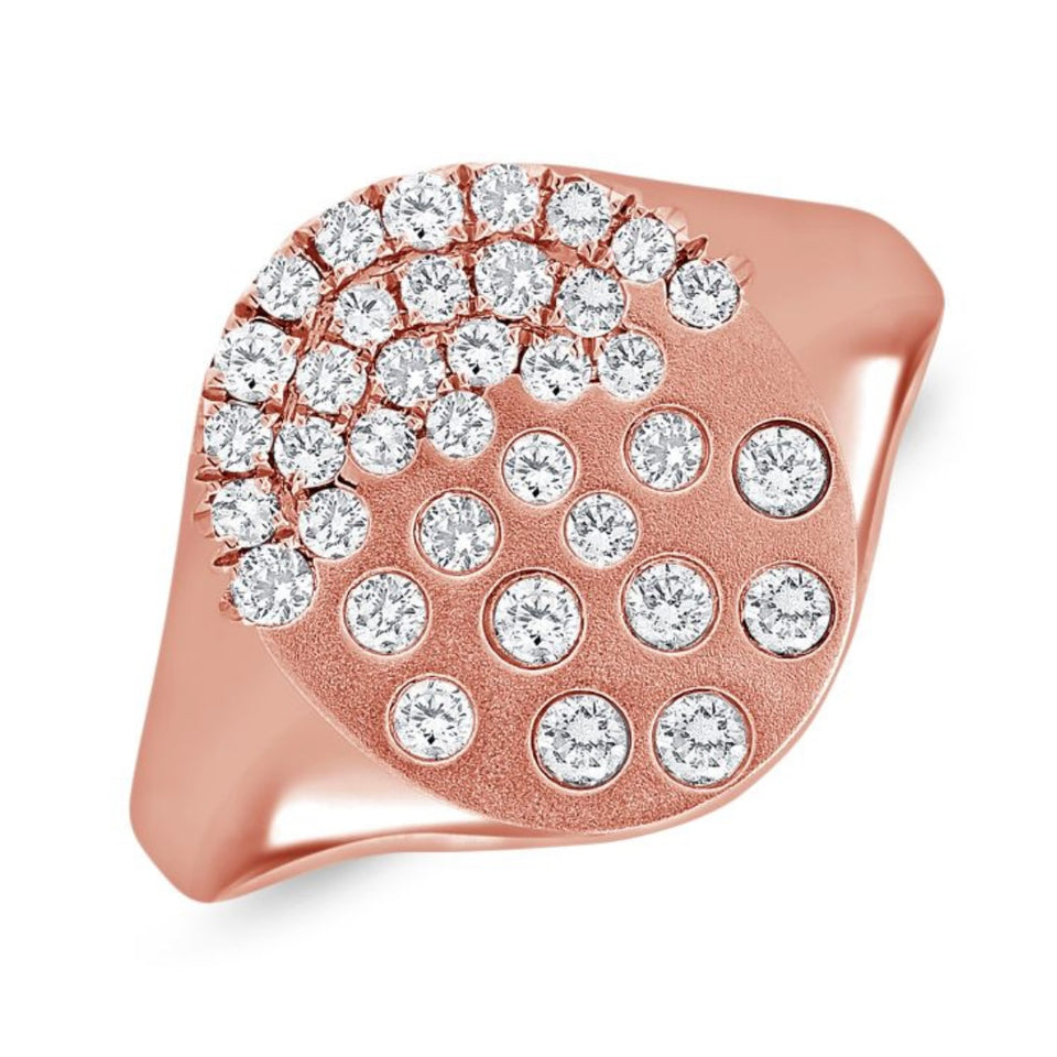 Scattered Oval Diamond Confetti Signet Ring – 770FJ