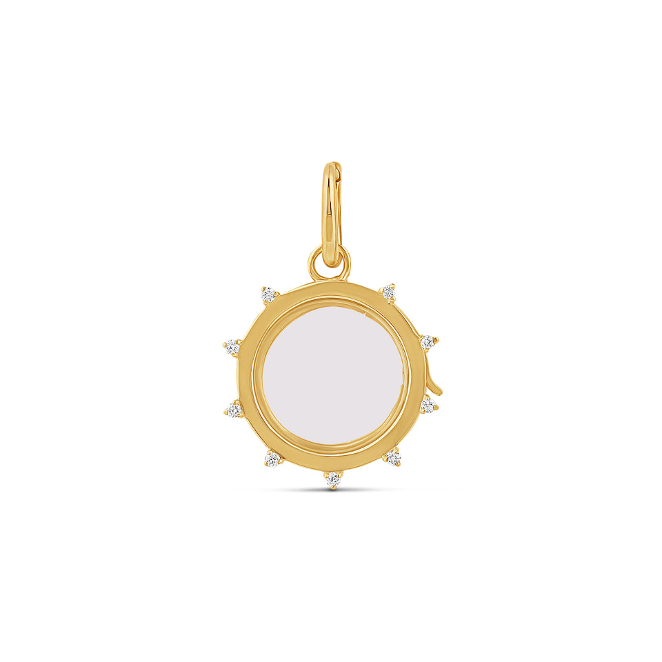 Diamond Mini Solid Spike Glass Charm Locket – 770FJ