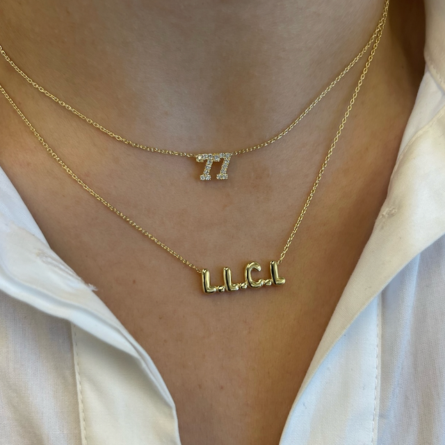 Diamond Pave Custom Numbers Necklace – 770FJ