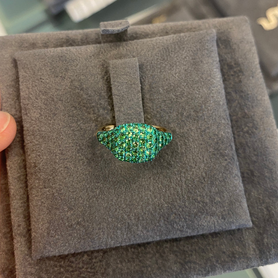 Gemstone Pave Signet Ring – 770FJ